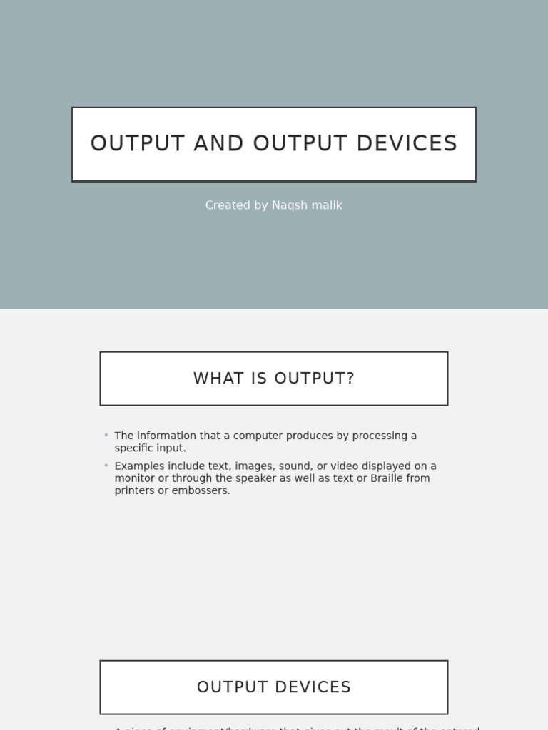 Understanding Output Devices and Types | PDF | Printer (Computing ...