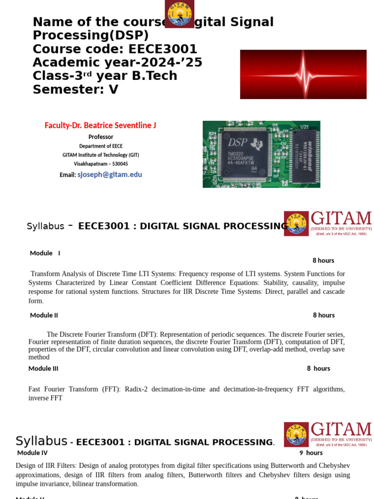 DSP Module 1 Part 1 24 | PDF | Discrete Fourier Transform | Digital Signal Processing