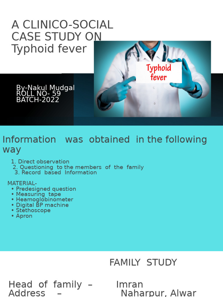 Typhoid Fever Case Study Analysis | PDF | Clinical Medicine | Diseases ...
