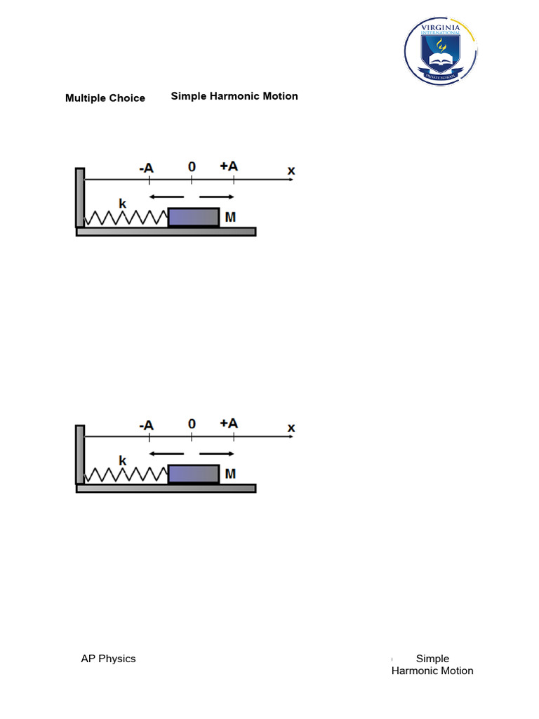 AP Physics Harmonic Motion Quiz | PDF | Oscillation | Pendulum