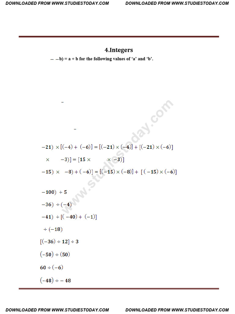 Integer Operations and Evaluations Guide | PDF