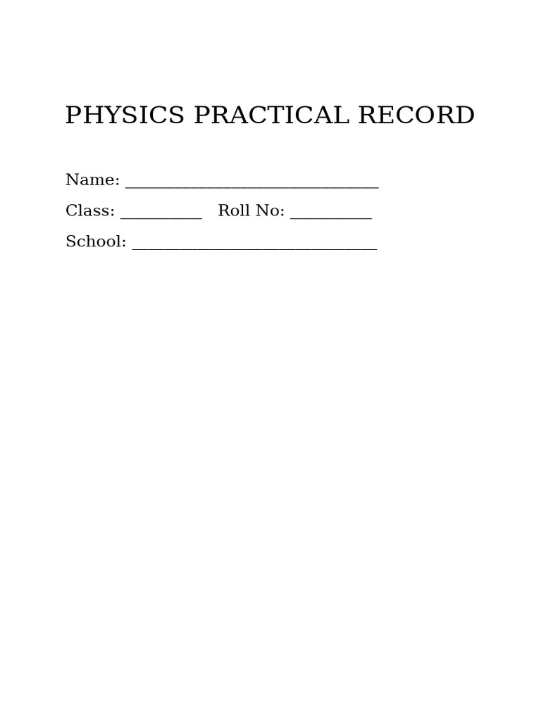 Final Physics Practical Record | PDF