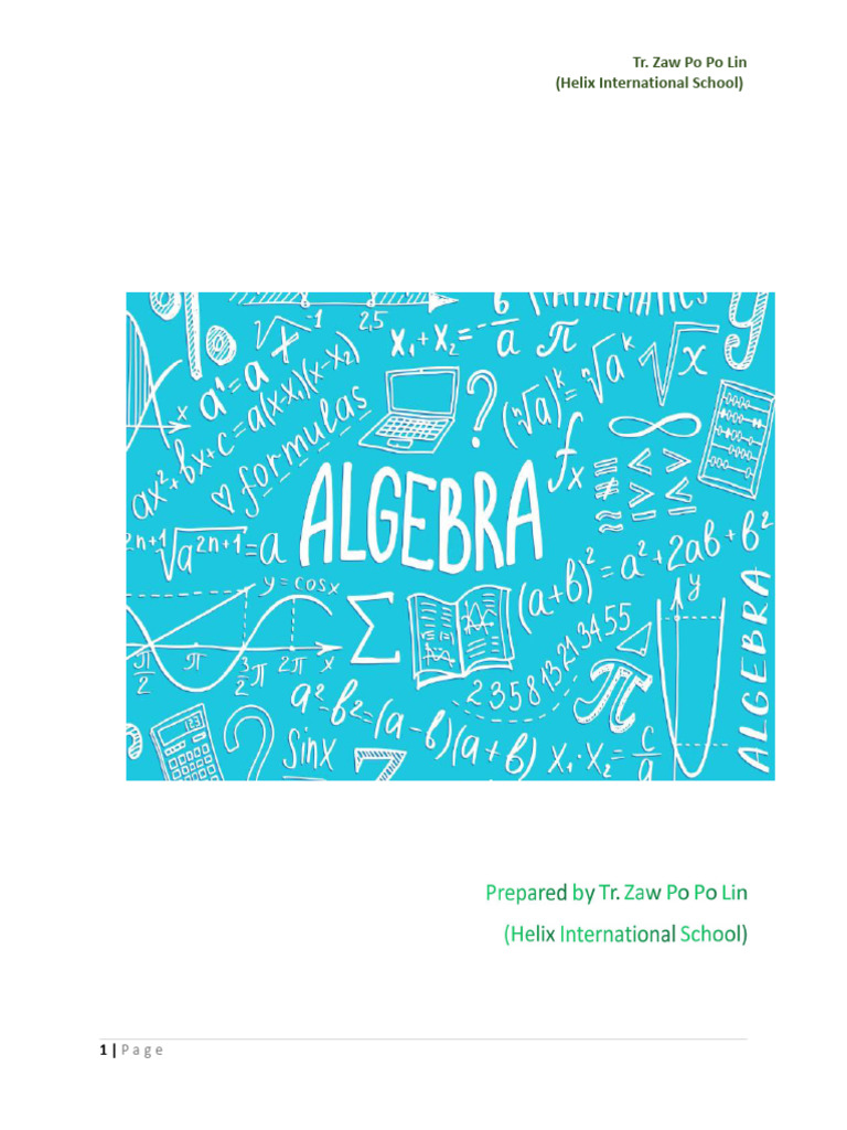 Algebra (Paper 1) 12years | PDF