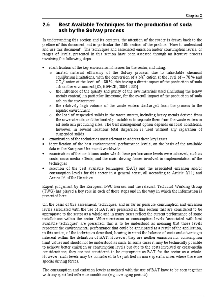 2.5 Best Available Techniques For The Production of Soda Ash by The ...