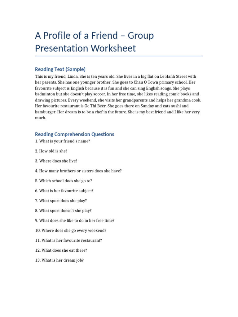 Group Presentation Worksheet Pdf