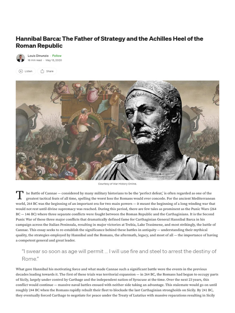 Hannibal Barca - The Father of Strategy and The Achilles Heel of The ...