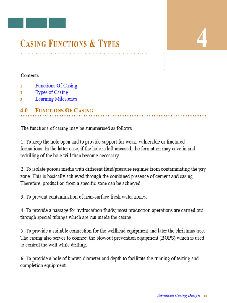 Advanced Casing Design Overview | PDF | Casing (Borehole) | Oil Well