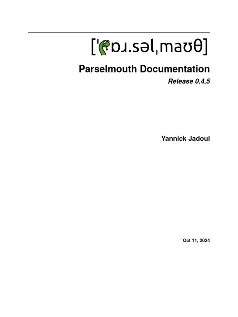 Parselmouth | PDF | Python (Programming Language) | Web Server