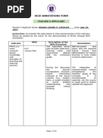 NCOI Annotations Form For Teacher II Applicant | PDF | Learning | Teachers