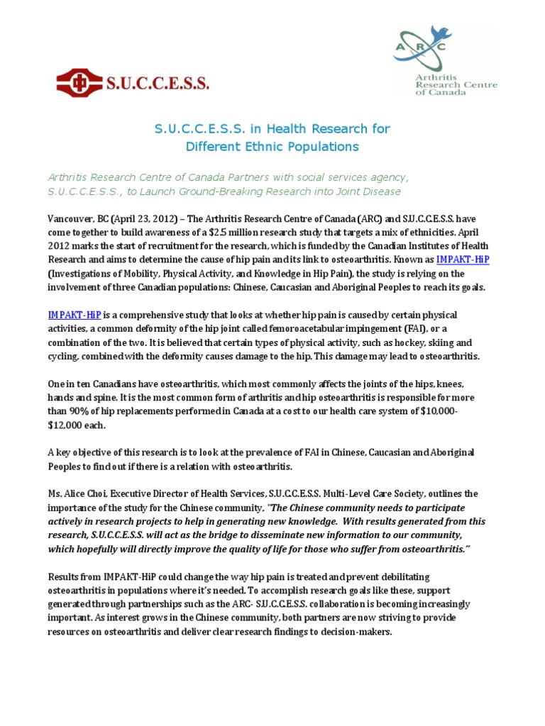 SUCCESS-ARC - Impakt HiP | PDF | Osteoarthritis | Health Care