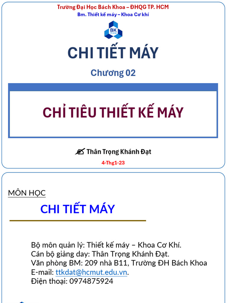 Chuong 02 - Chi Tieu Thiet Ke - HK251 | PDF