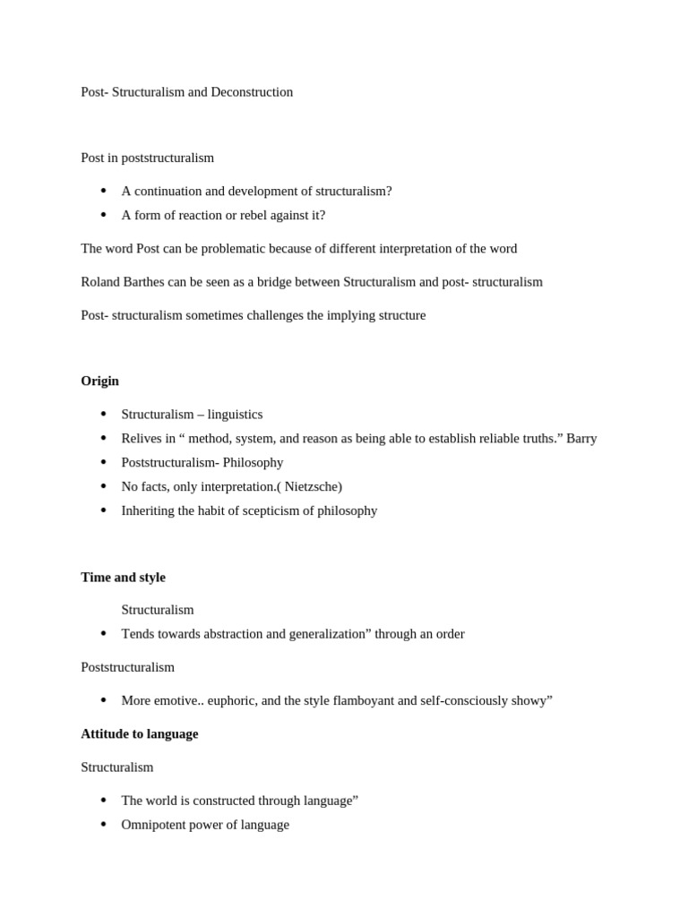 Post-Structuralism, E 403 | PDF | Discourse | Deconstruction