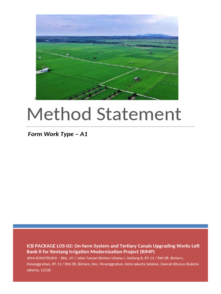 Method Statement Formwork LOS 2 BT 12 Ka Rev | PDF | Surveying | Jakarta