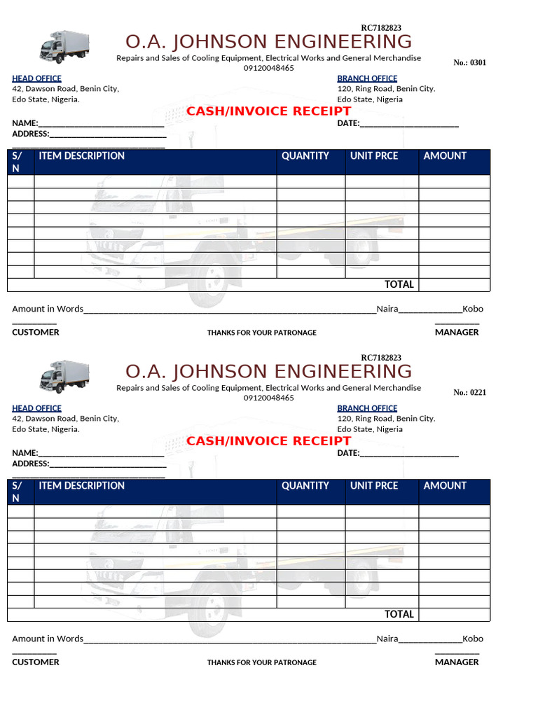 R.A. Yusuf Engineering Receipt 2 | PDF | Receipt | Supply Chain Management