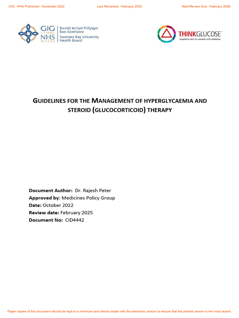 25-A-056 CID4442 Guidelines For Management of Hyperglycaemia and ...