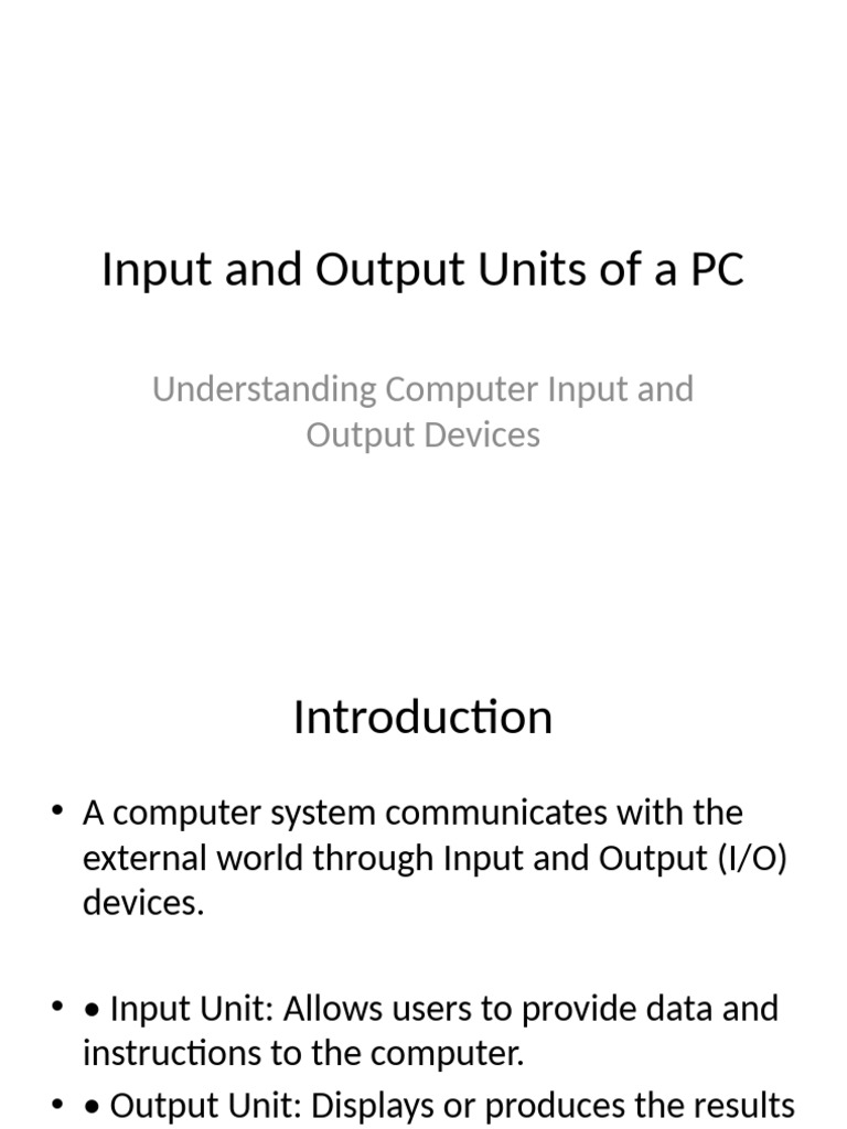 Input and Output Units Presentation With Icons | PDF