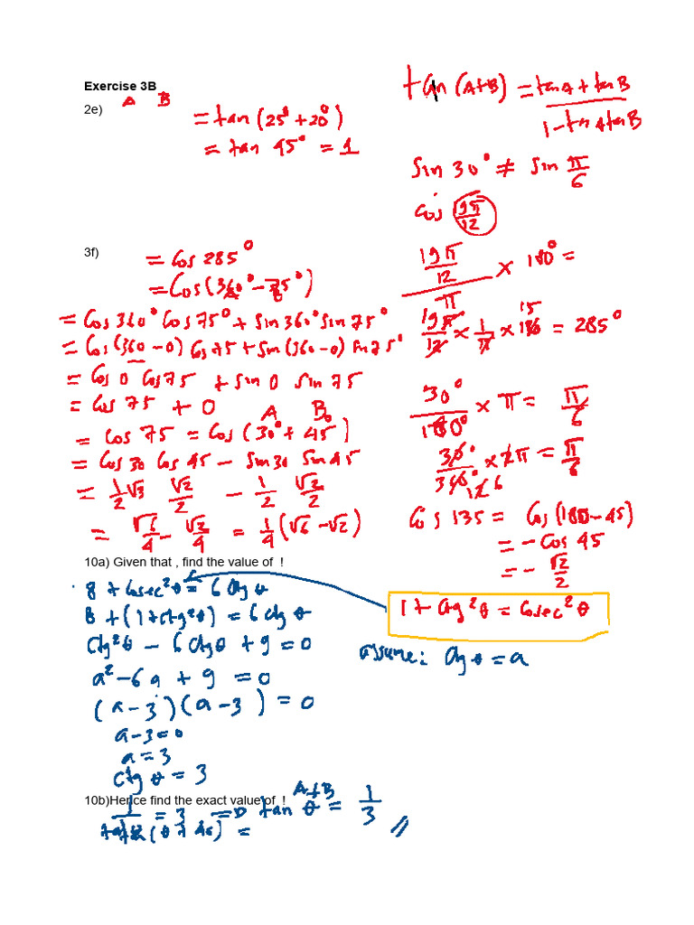 Exercise (12D) | PDF