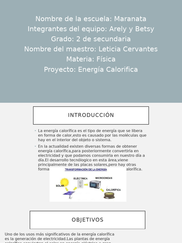 Energía Calorífica: Usos y Tipos | PDF | Calor | Temperatura