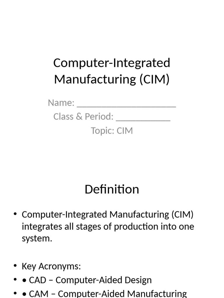 CIM Presentation | PDF