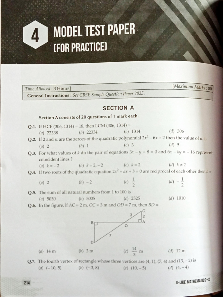 Unsolved SP-4 Maths | PDF