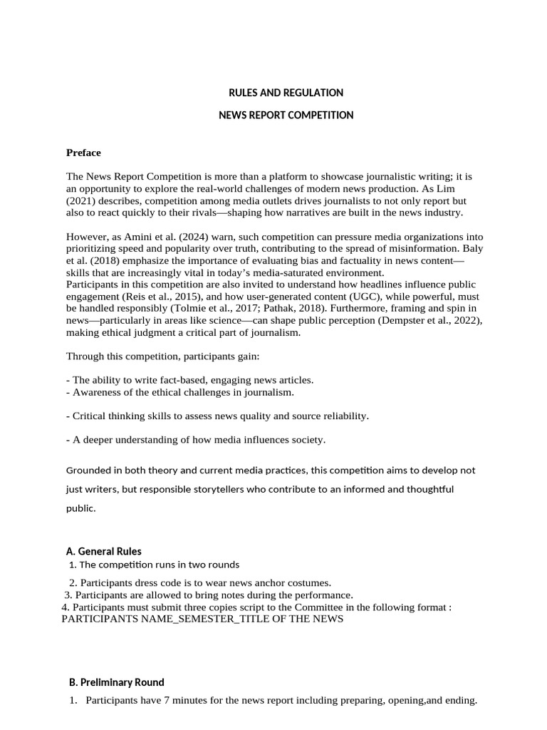 News Report Competition Guidelines | PDF | News | Journalism