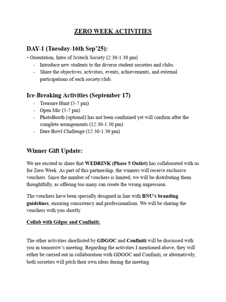 Zero Week Update | PDF