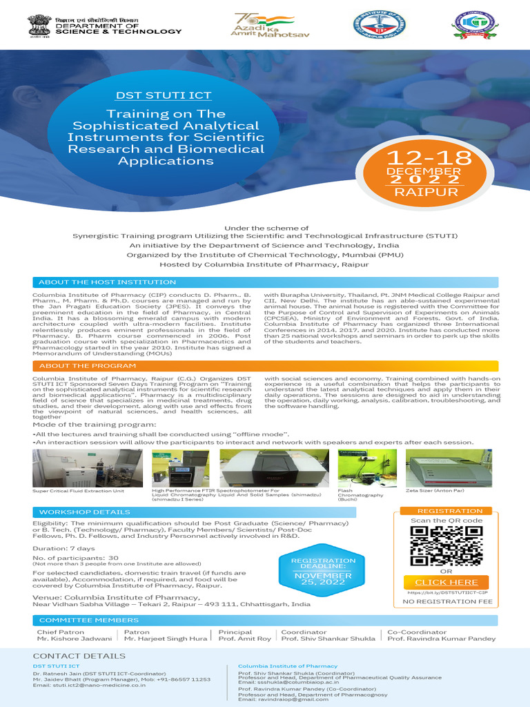 DST STUTI ICT Training on Analytical Instruments | PDF | Pharmacy
