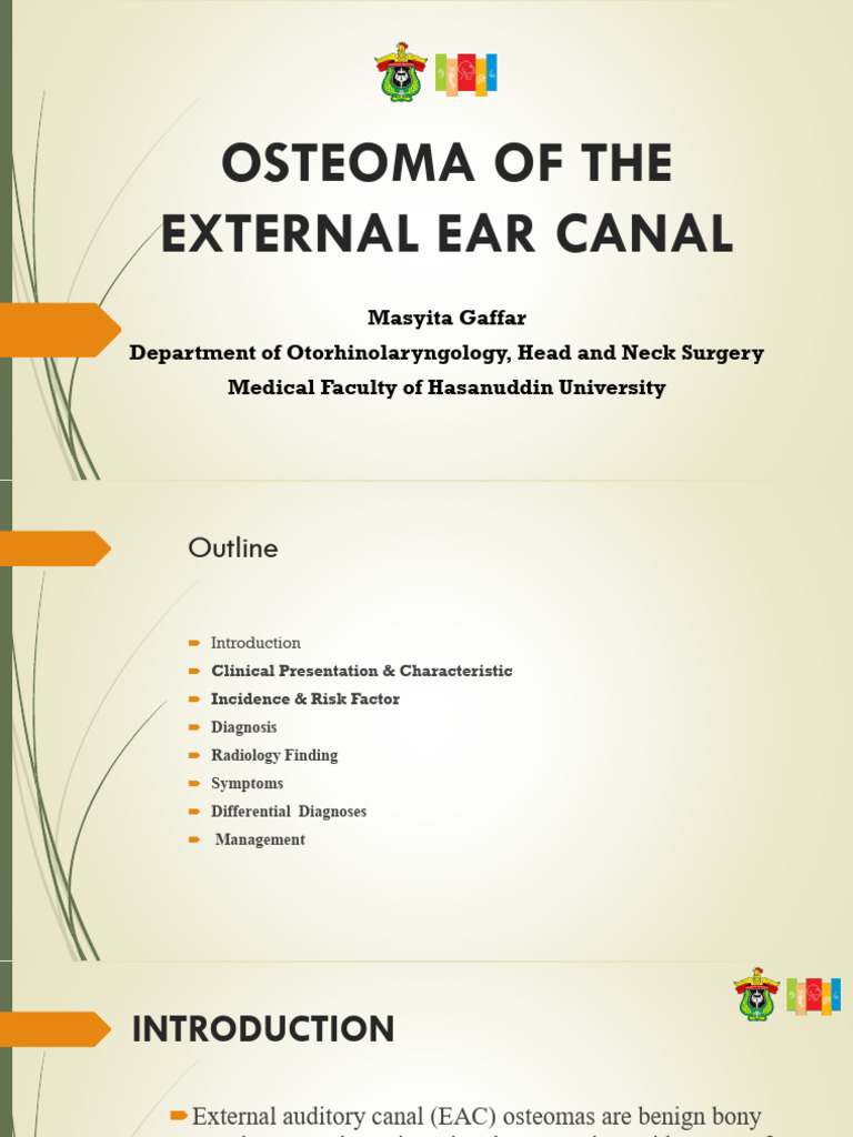 Osteoma of the External Ear Canal | PDF | Bone | Hearing Loss