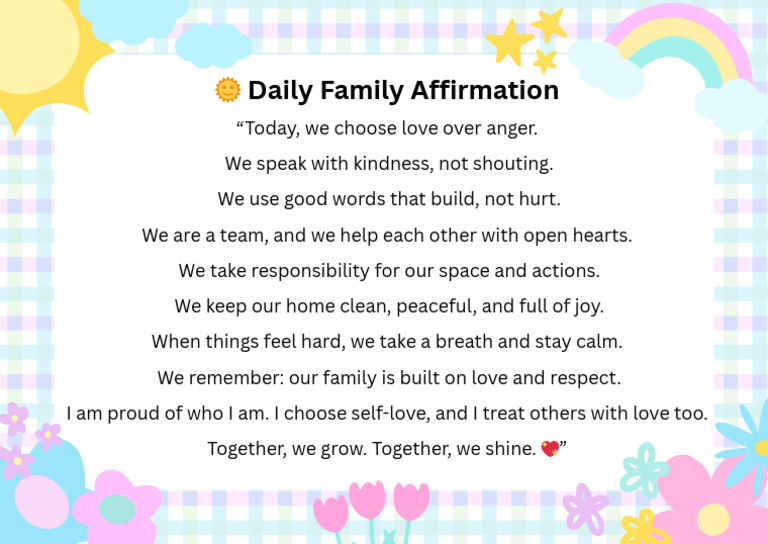 Family Affirmation | PDF