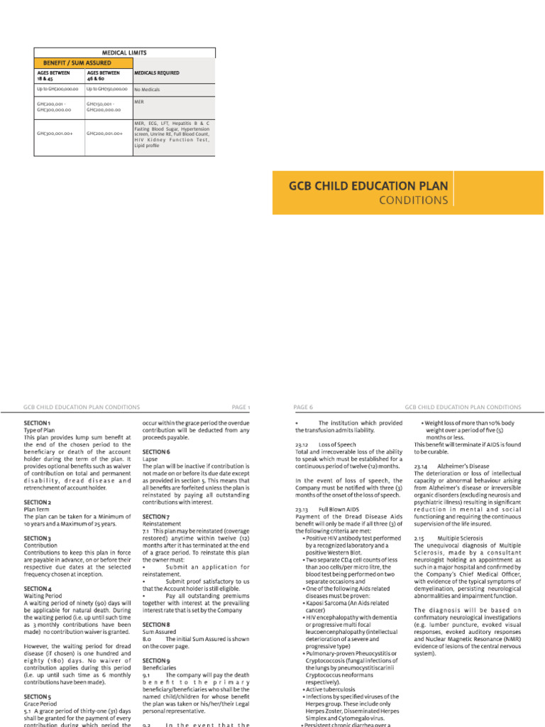 GCB Child Education Plan | PDF
