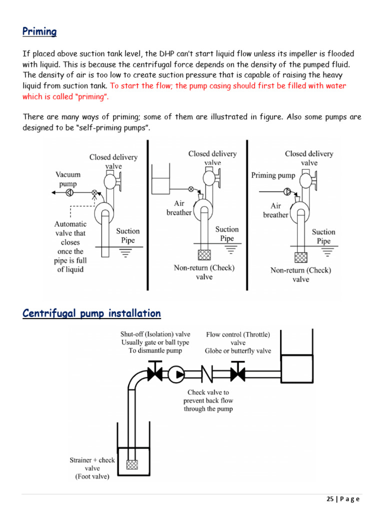 Understanding Pump Priming Techniques | PDF