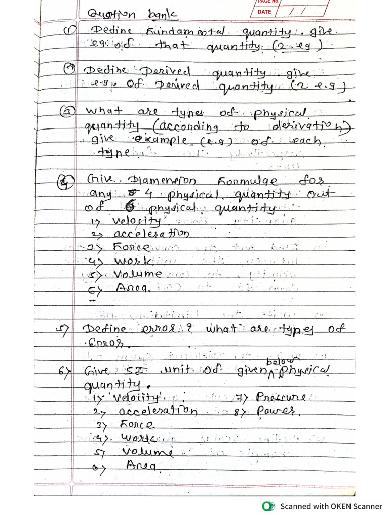 Question Bank Unit 1 | PDF