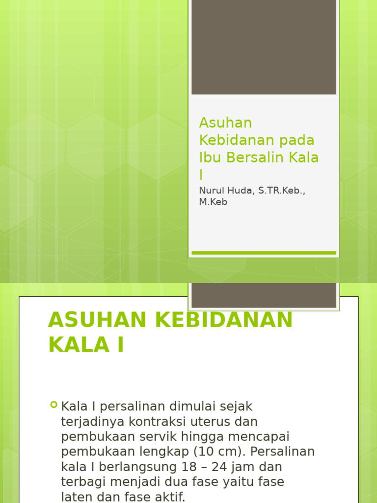 Asuhan Kebidanan Pada Ibu Bersalin Kala I | PDF