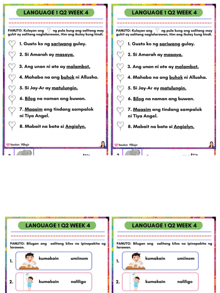 q2 Week 4 Worksheets | PDF