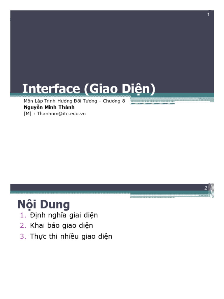 (123doc) Bai Giang Lap Trinh Huong Doi Tuong Chuong 8 Nguyen Minh Thanh | PDF