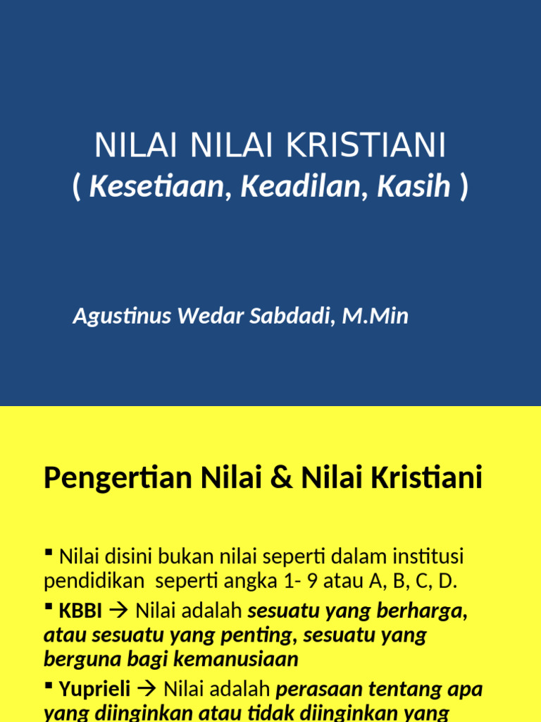 Nilai Nilai Kristiani | PDF