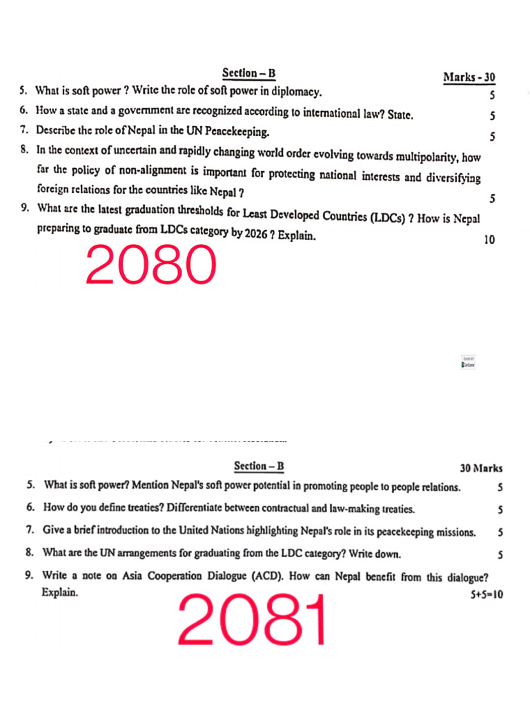 MOFA Asked Ques. 2080 & 2081 | PDF