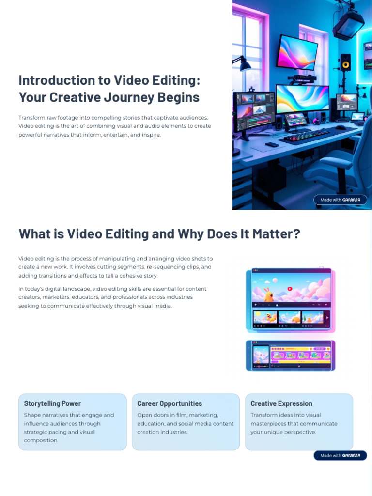 Introduction To Video Editing Your Creative Journey Begins | PDF ...