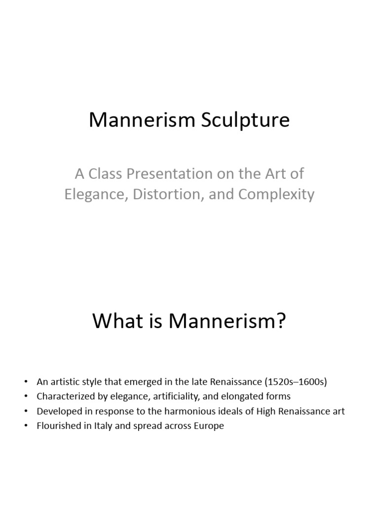 Mannerism Sculpture: Elegance & Distortion | PDF | Sculpture | Renaissance