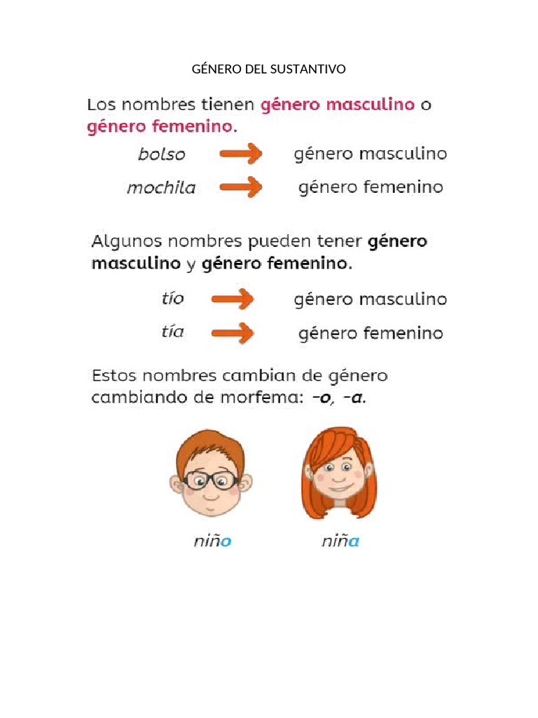 Género y Número de Los Sustantivos | PDF