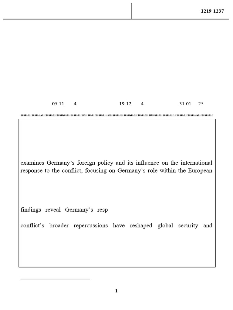 German Foreign Policy Towards The Syrian Crisis | PDF | Syrian Civil ...