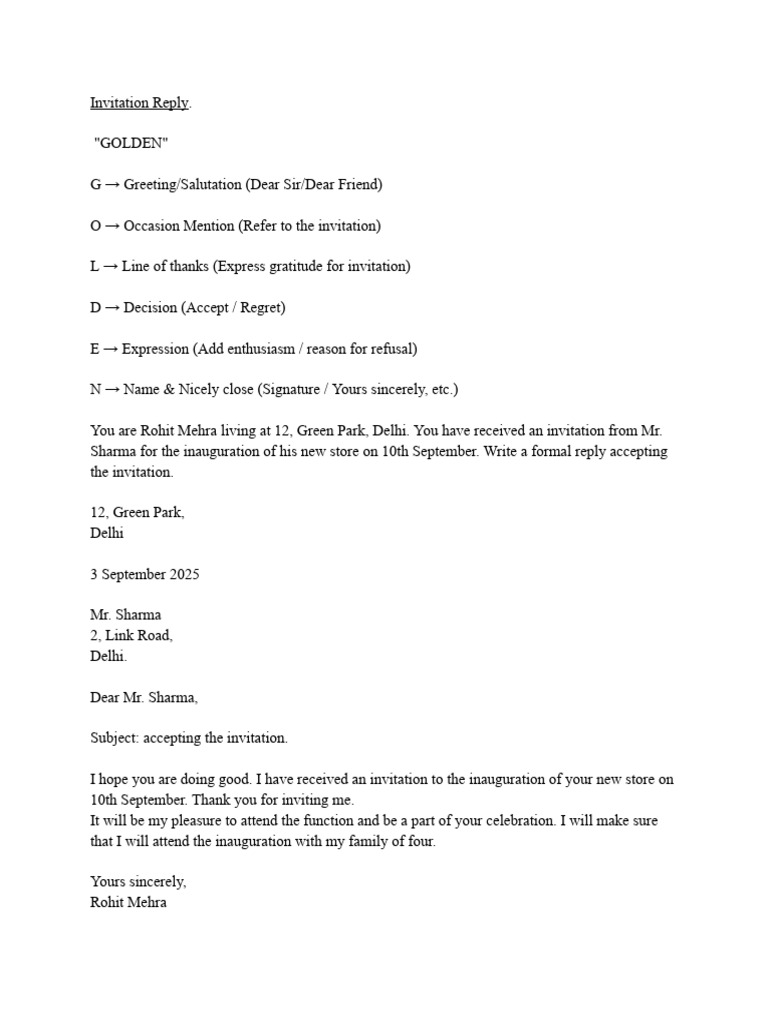 Invitation Reply | PDF