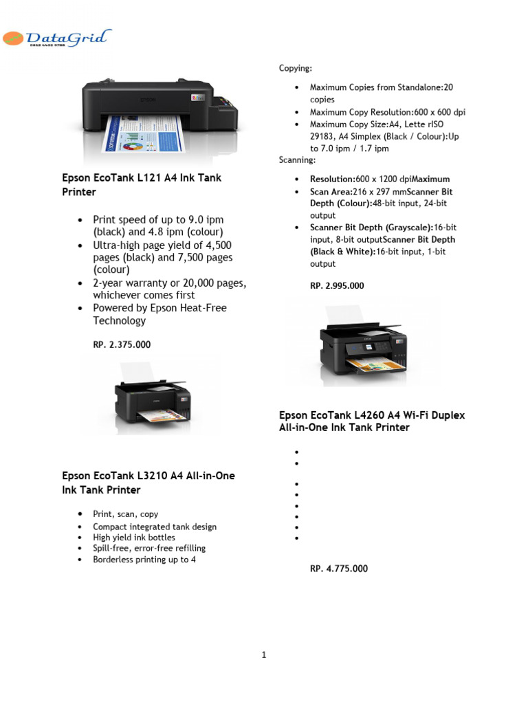 Brosur Printer Epson | PDF | Printer (Computing) | Image Scanner