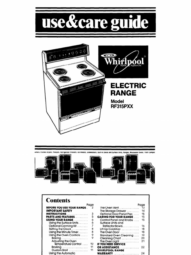 Whirlpool Range Use and Care Guide | PDF | Oven | Baking