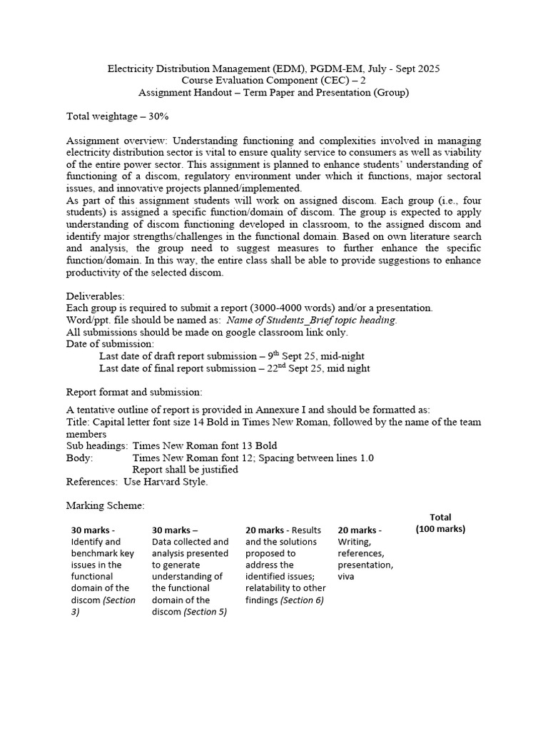 EDM Course Assignment: Discom Analysis | PDF