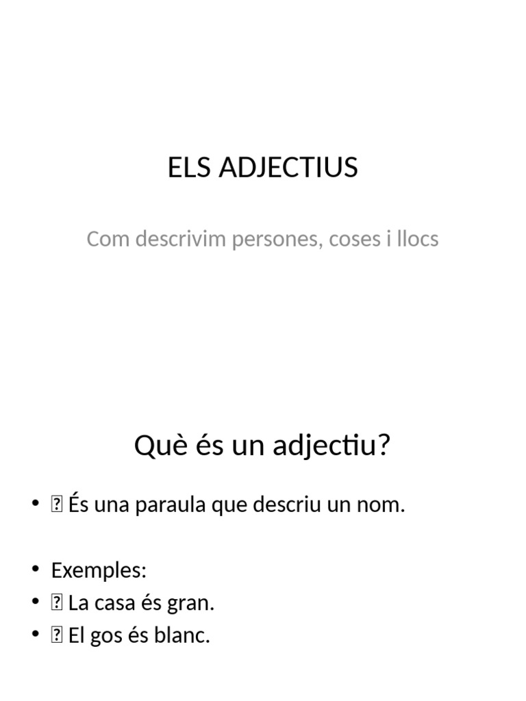 Adjectius Presentacio Completa | PDF
