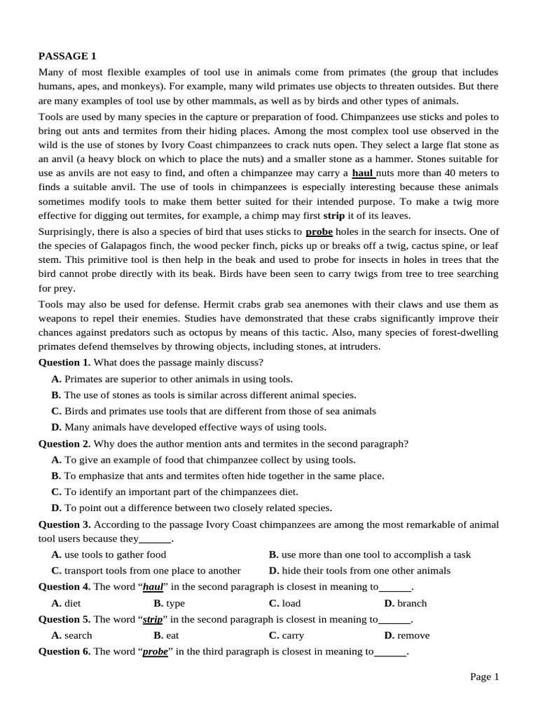 Passage 1 | PDF