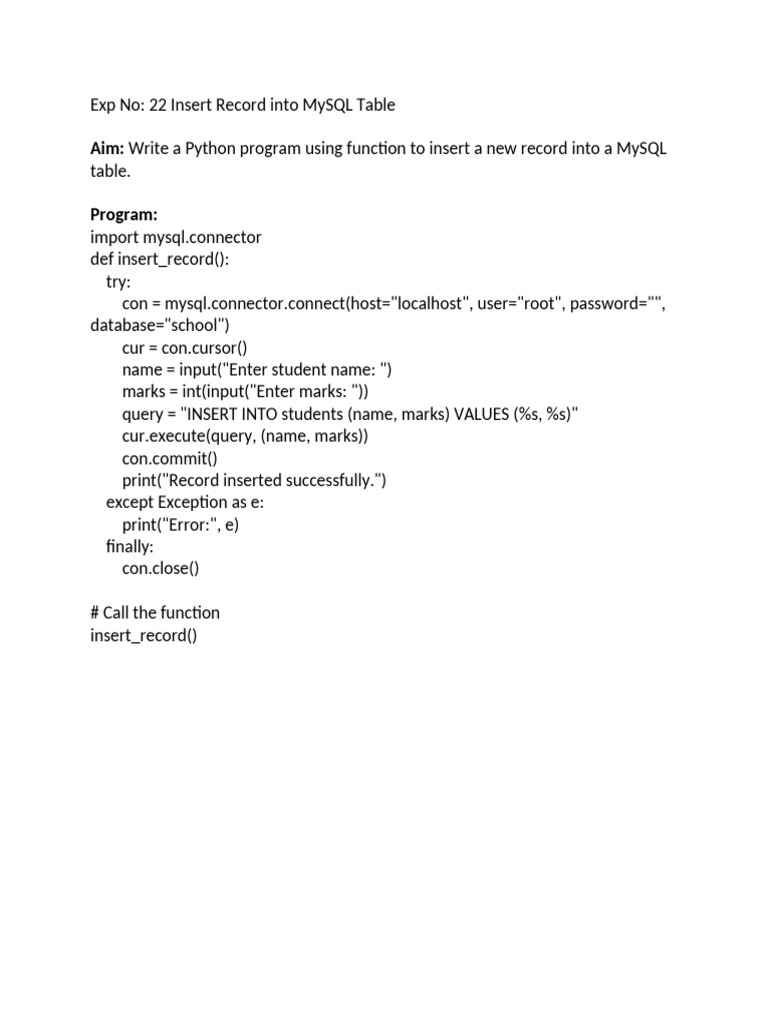 XII Record - Mysql Manual | PDF | Programming Paradigms | Databases