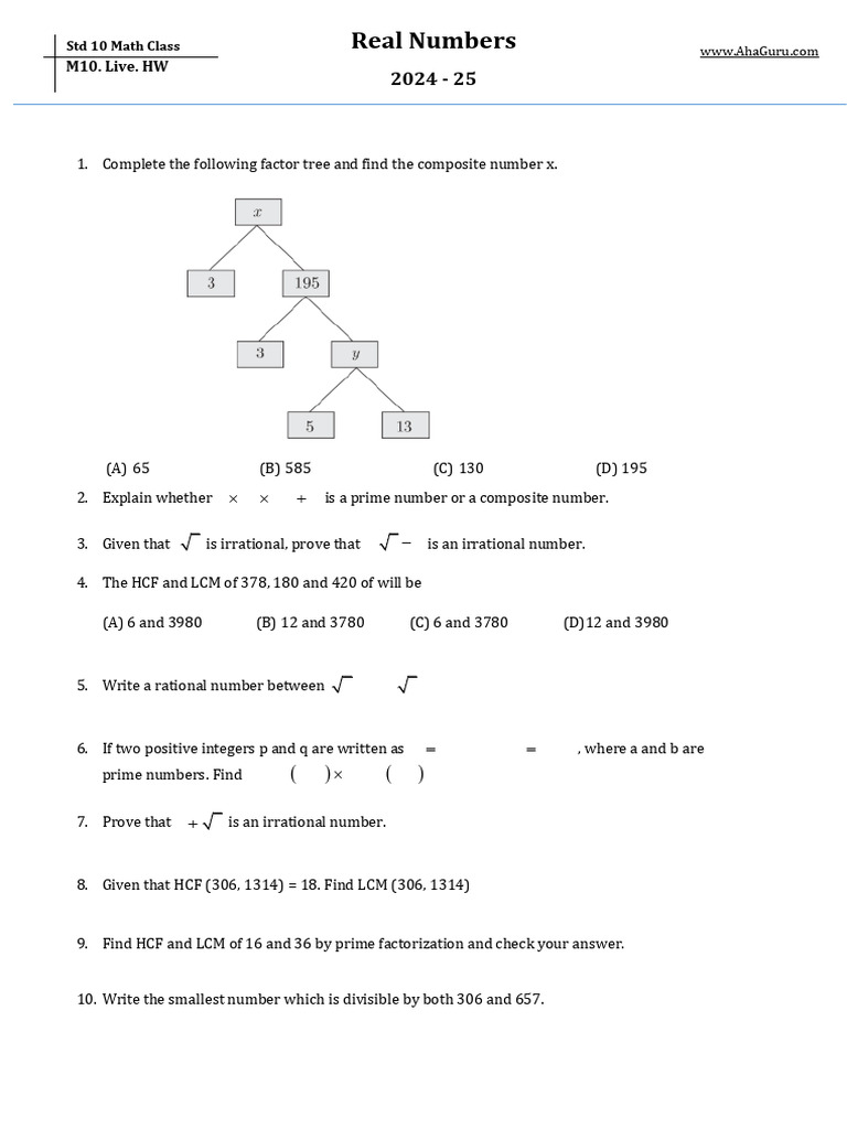 Std 10 Math Homework Solutions | PDF