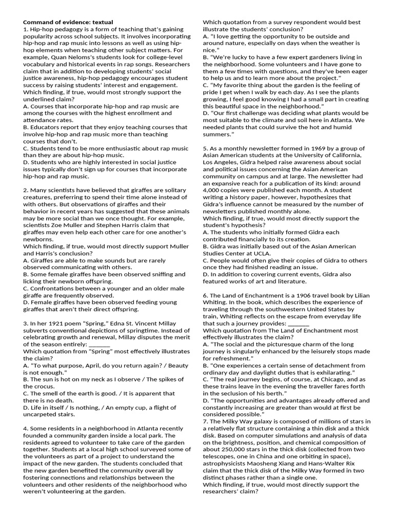 Supporting Claims with Evidence | PDF | Odor | Stars